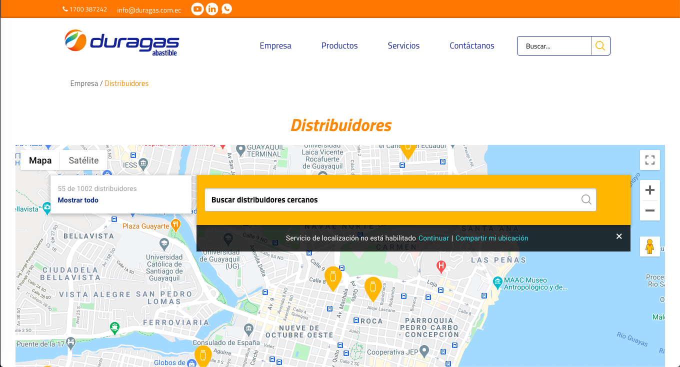 Distribuidores de gas - Duragas Abastible Ecuador